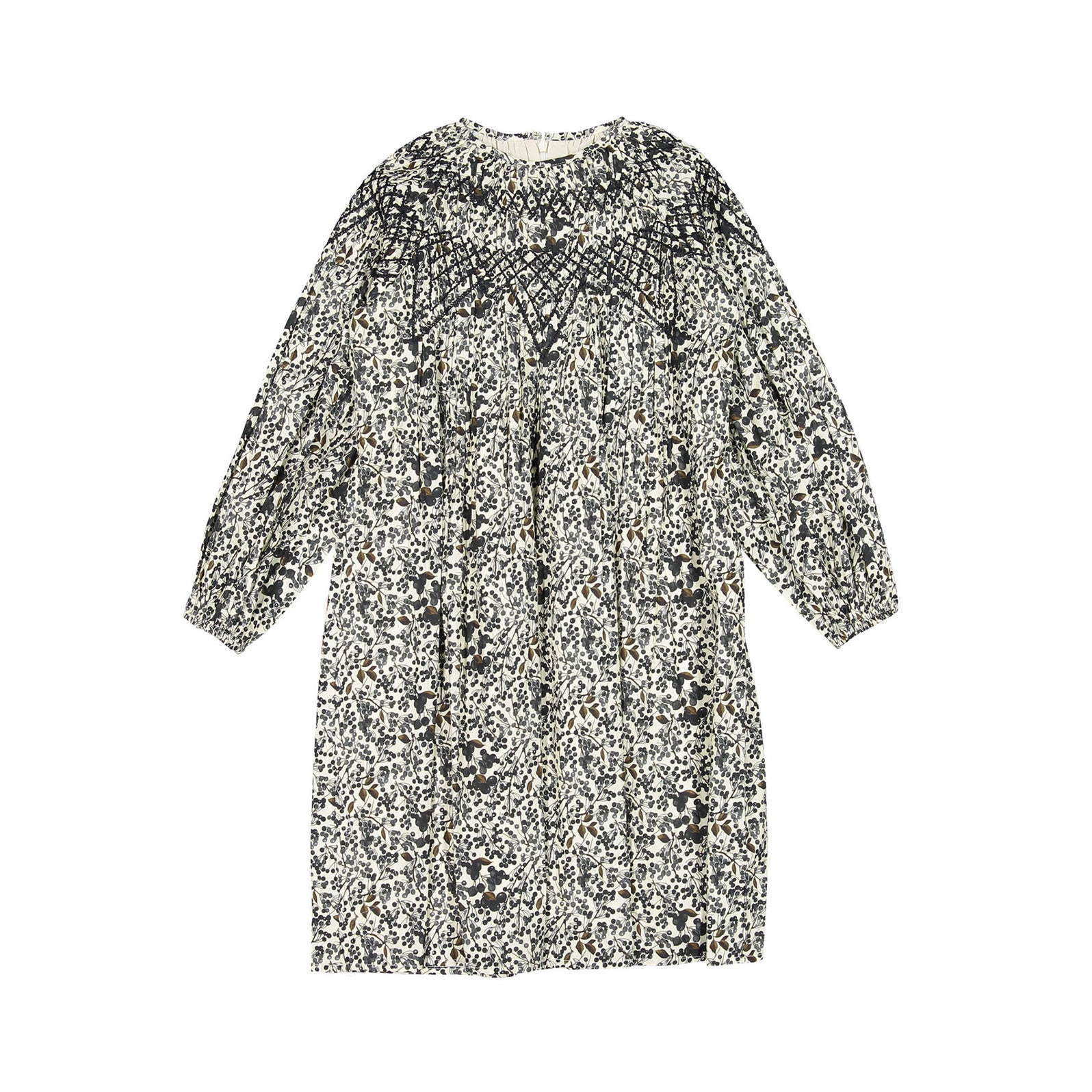 Darlin Beige Smocked Cotton Dress – Ladida