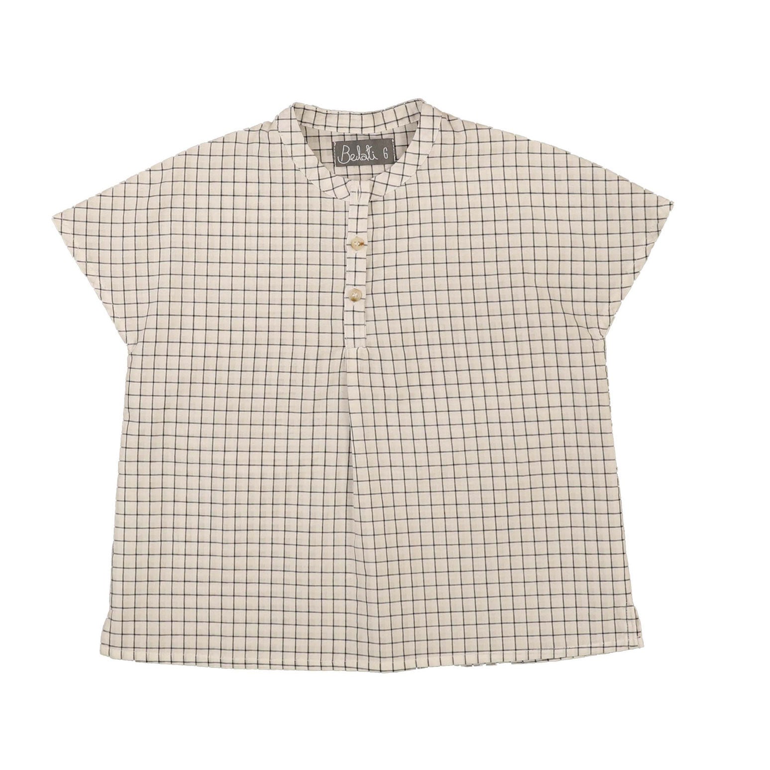 Noma Ivory Plaid Drop Shoulder 3 Button Shirt – Ladida