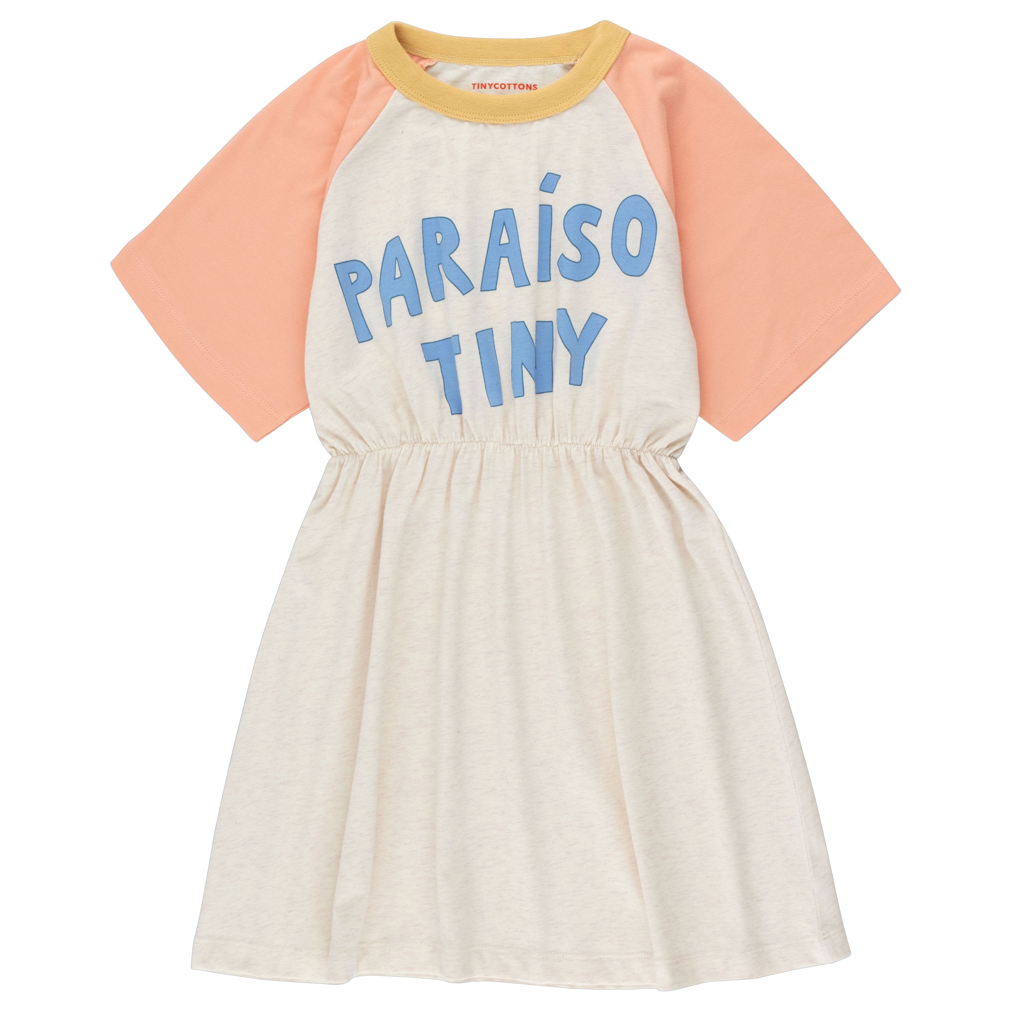 Tiny Cottons Light Cream Heather/Papaya Paraiso Tiny Color Block Dress – Ladida