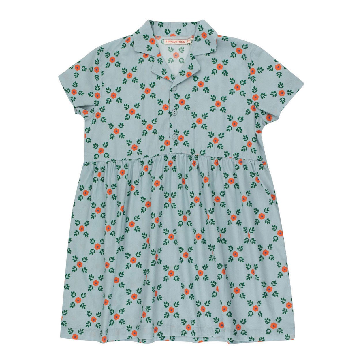 Tiny Cottons Washed Blue Folklore V Neck Dress – Ladida