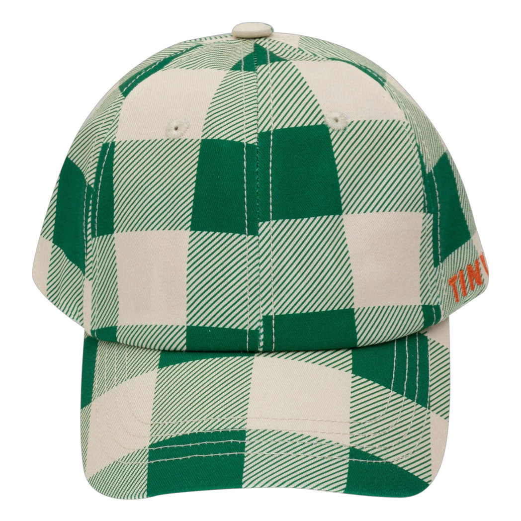 Tiny Cottons Light Cream/Pine Green Check Cap – Ladida