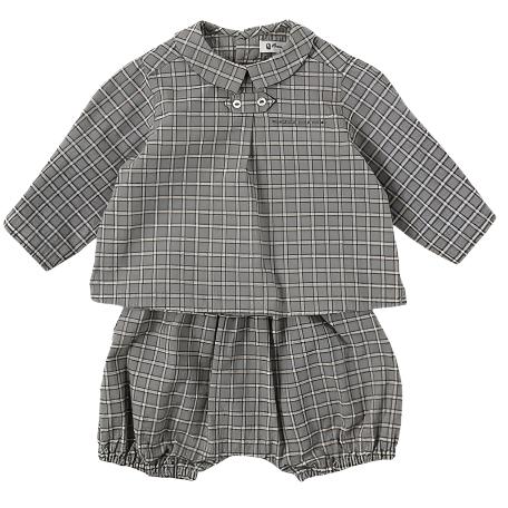 Bene Bene Greyish Blue Ducket Check Baby Shirt Set – Ladida