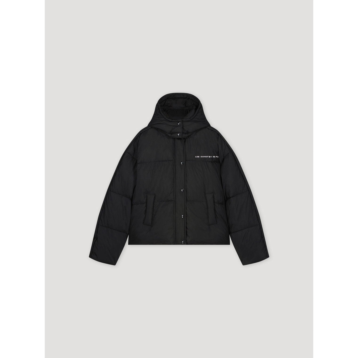Les Coyotes De Paris Black Short Hooded Puffer – Ladida