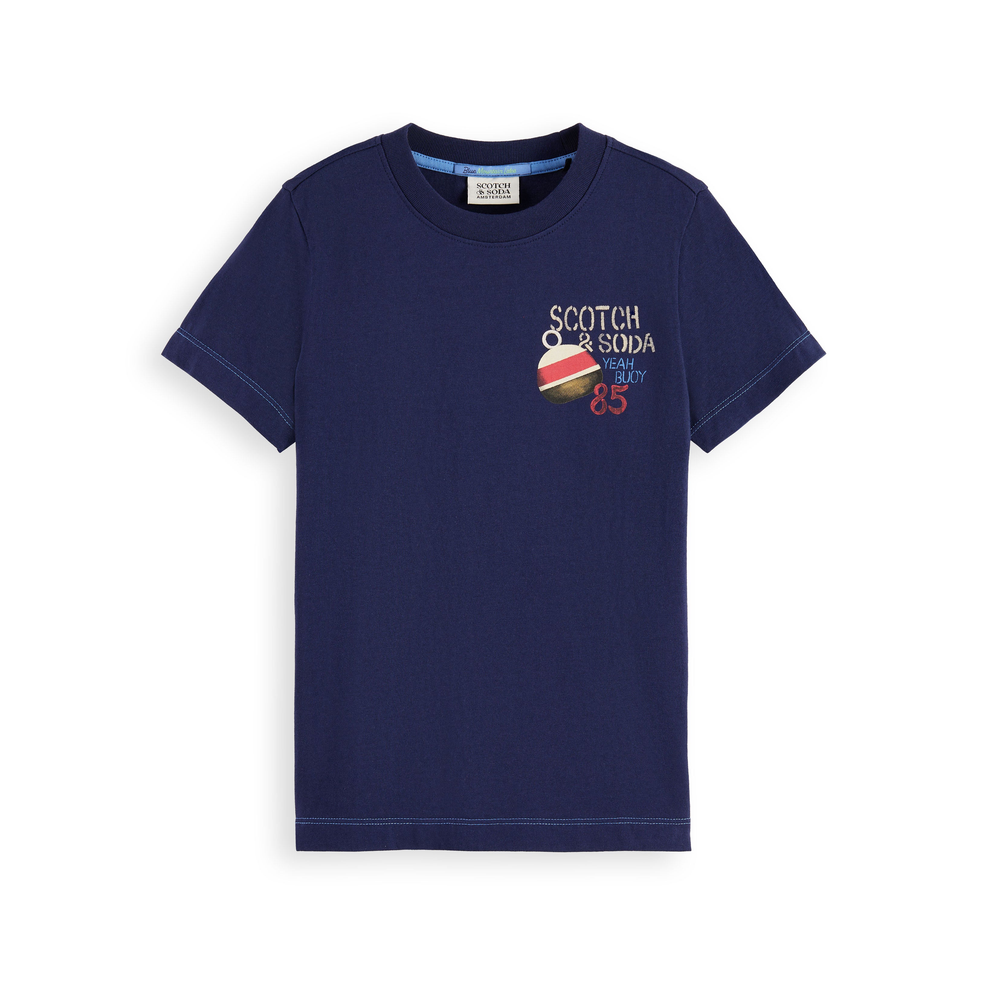 Scotch Shrunk Navy Front And Back Artwork T-Shirt – Ladida
