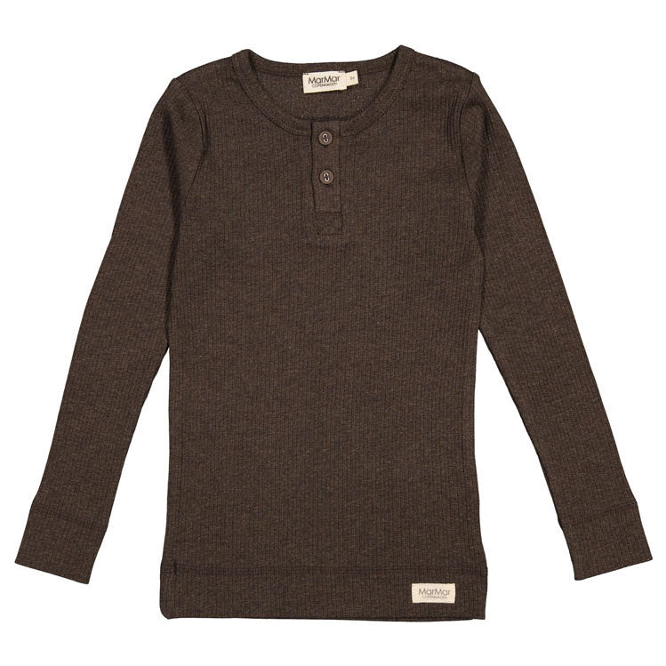 MarMar Copenhagen Deep Chocolate Melange Henley Tee – Ladida