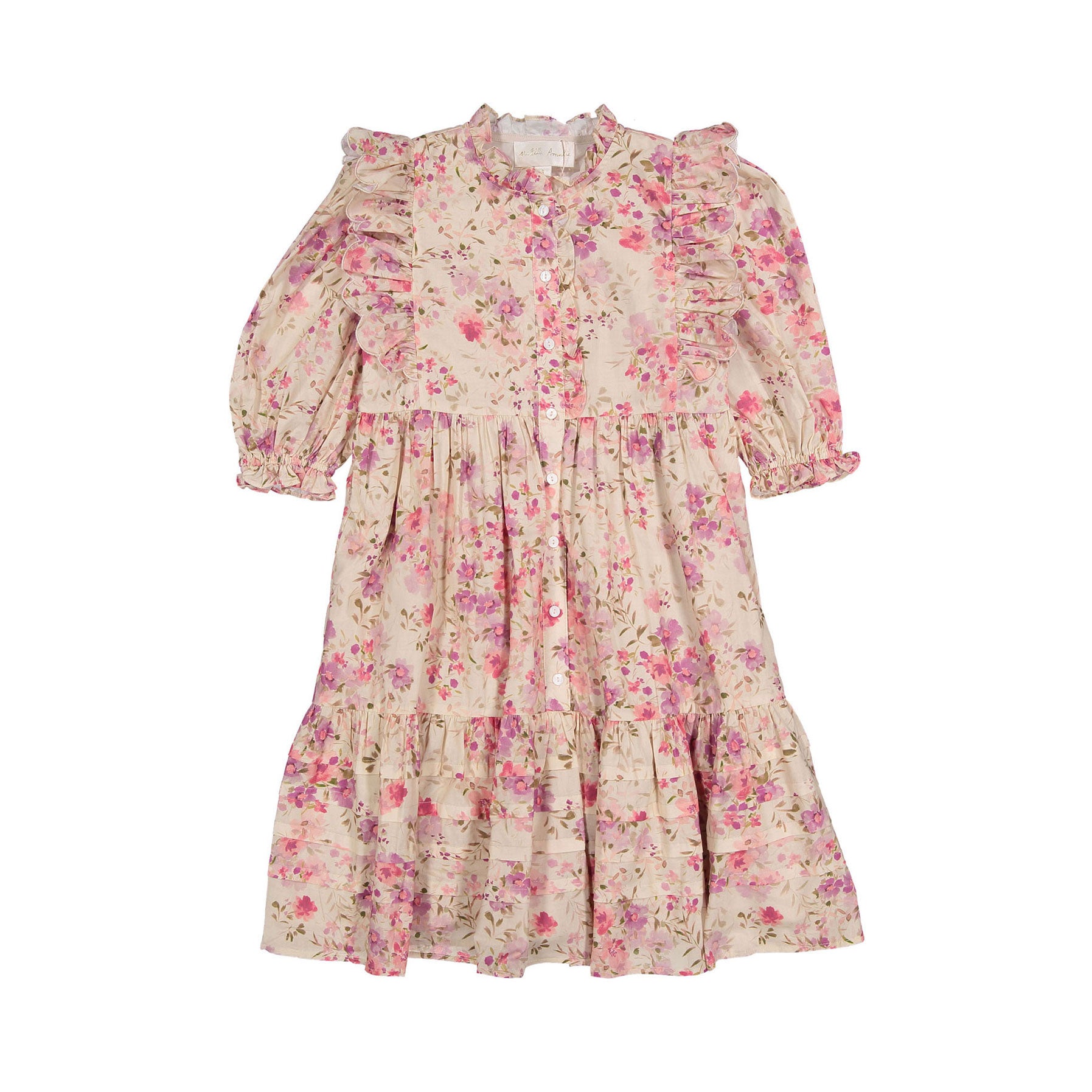 Petite Pink Posie Print Scallop Voile Dress – Ladida