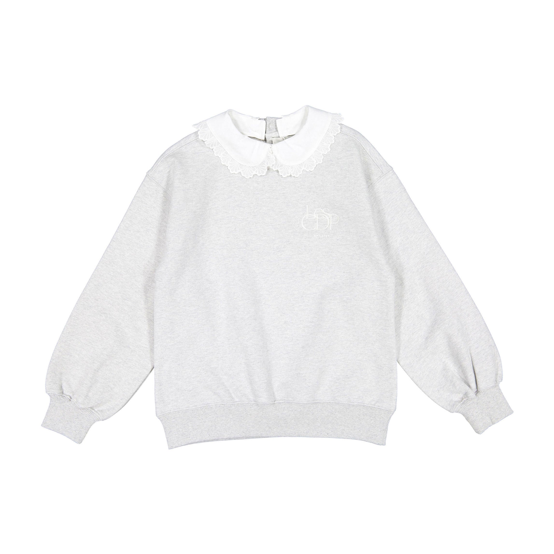 Les Coyotes De Paris Grey Melange Romantic Collar Sweatshirt – Ladida