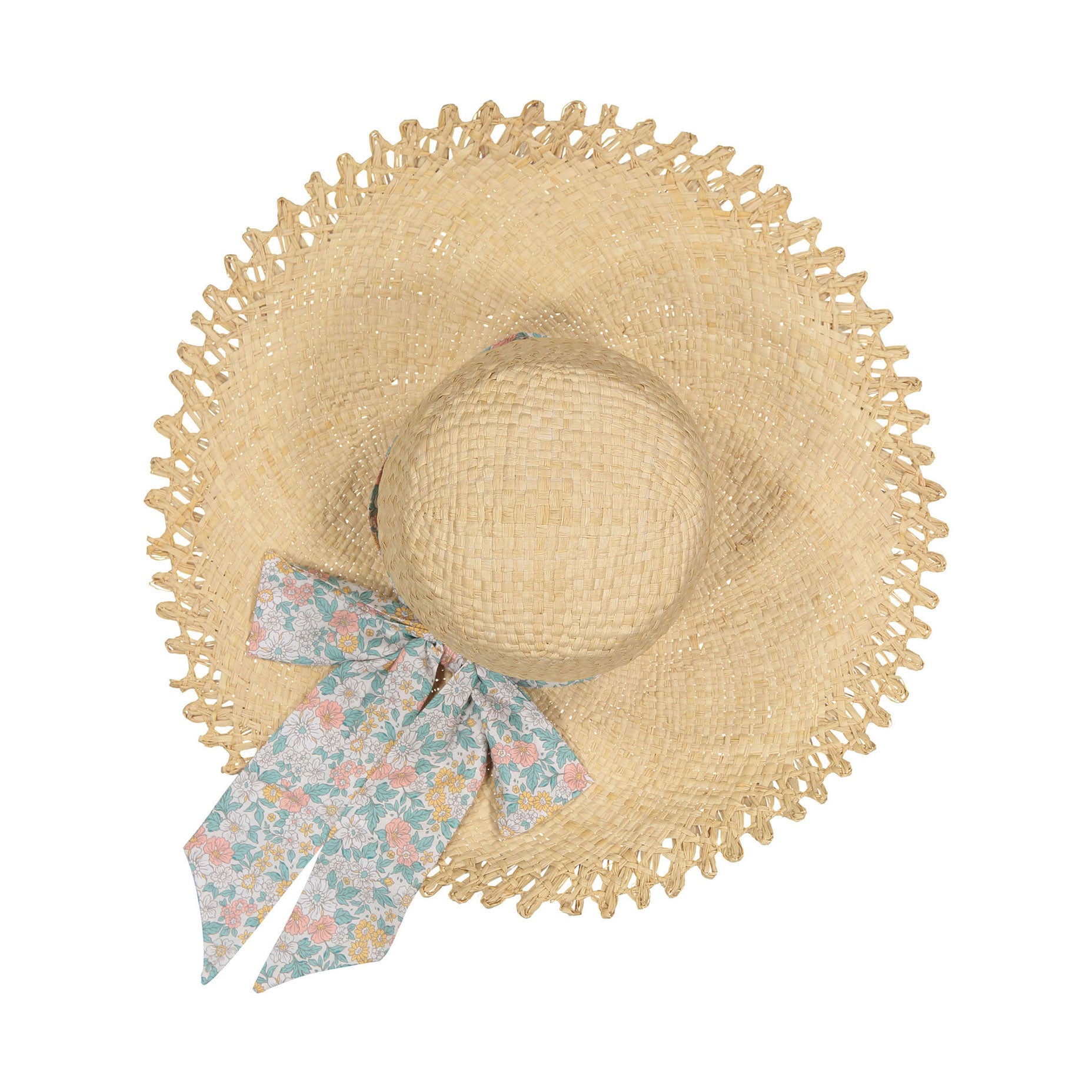 Kidiwi Coral/Mint Floral Constance Raffia Hat – Ladida