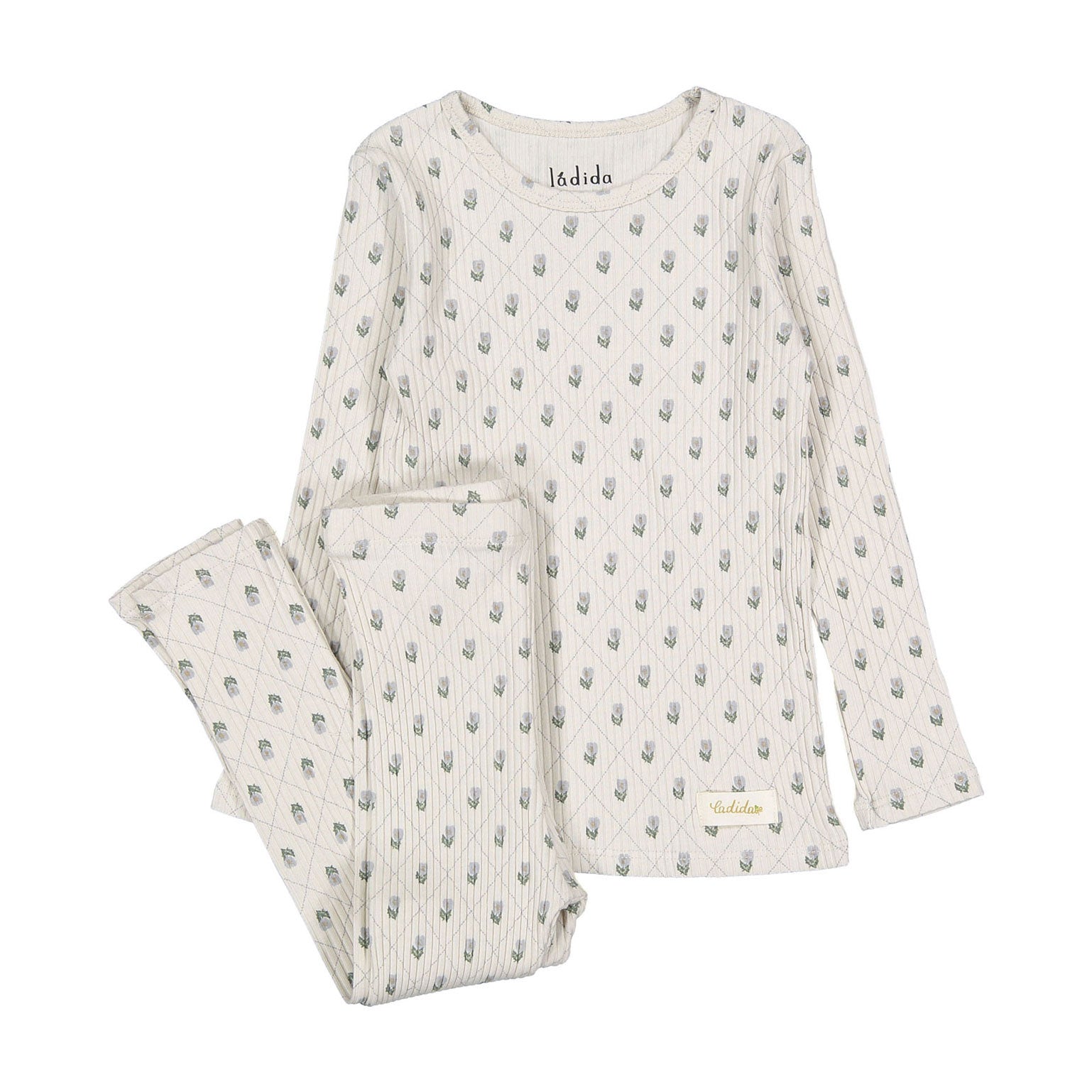 Ladida Layette Blue Grid Pajamas
