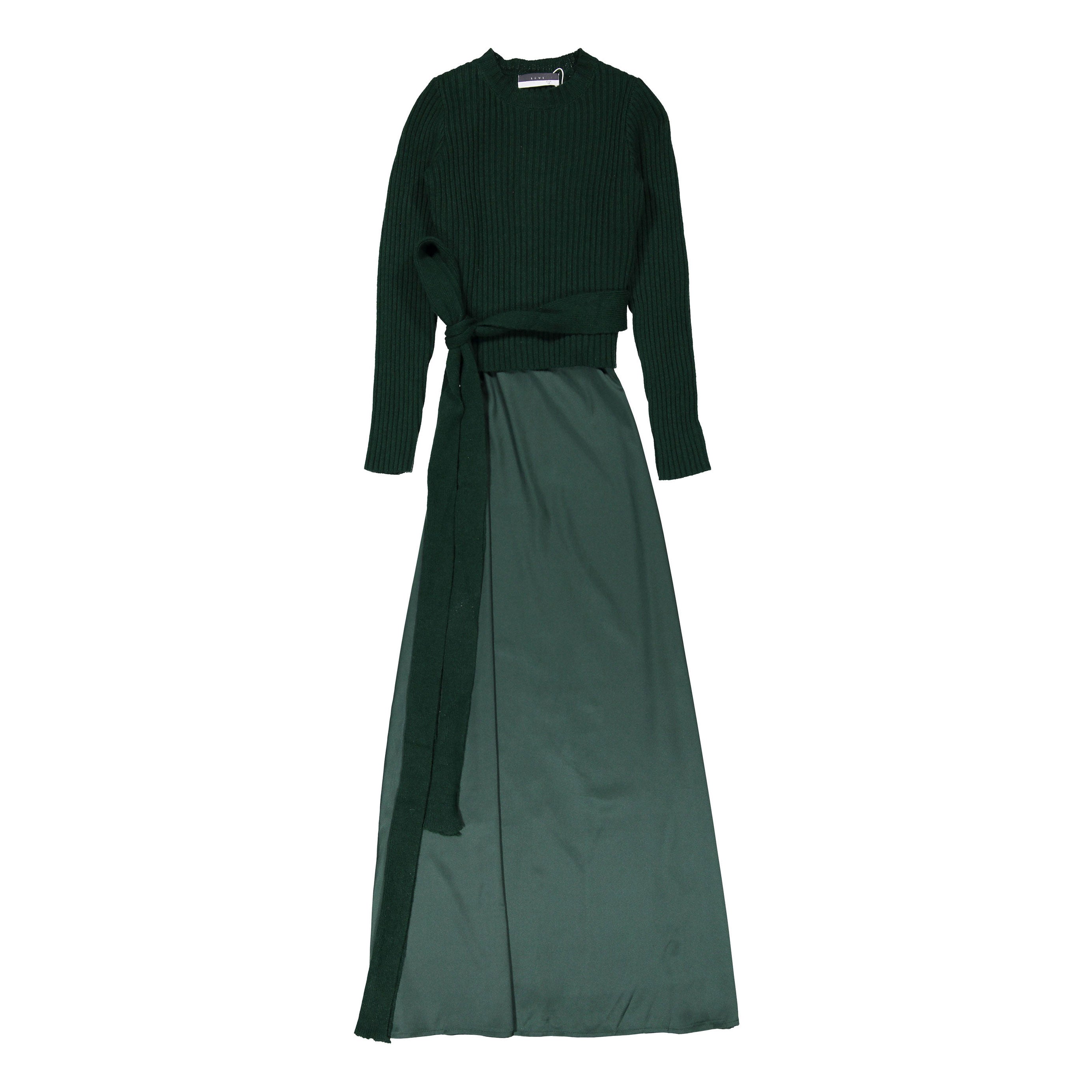 ROWE Emerald Green Dress with Knit Overlay – Ladida