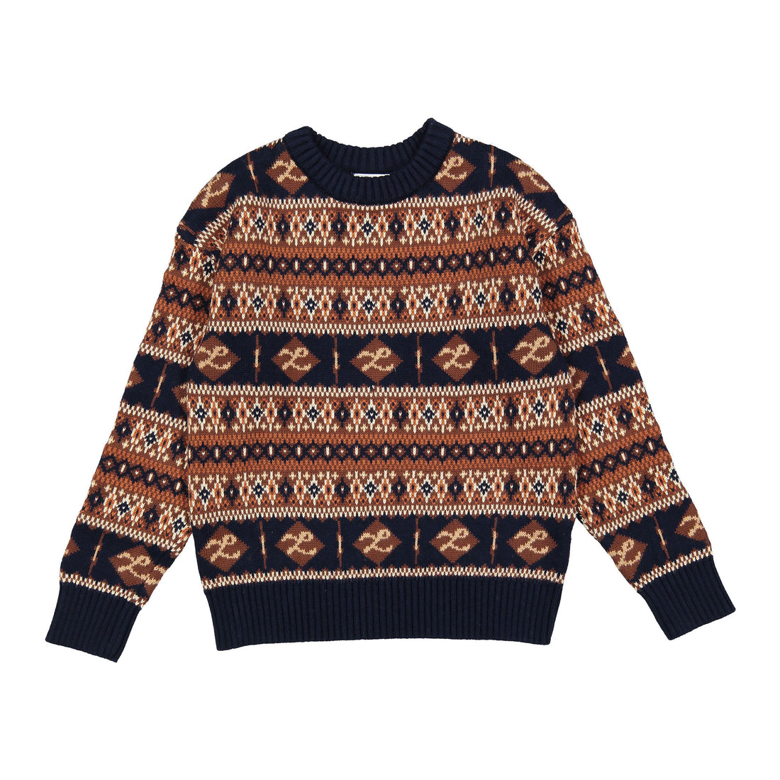 L by Ladida Fair Isle Logo Printed Sweater