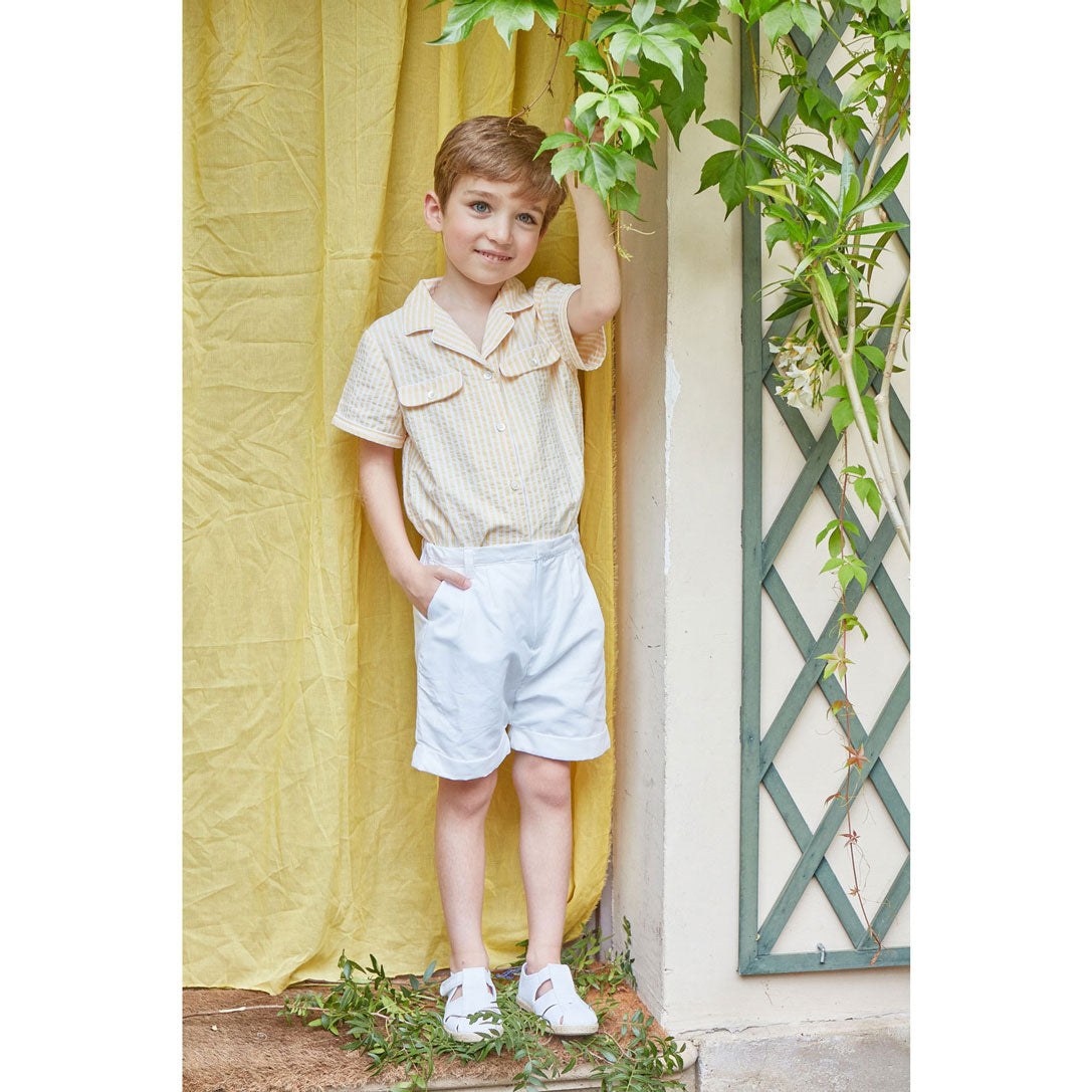 Kidiwi White Cotton Pique Adam Shorts – Ladida