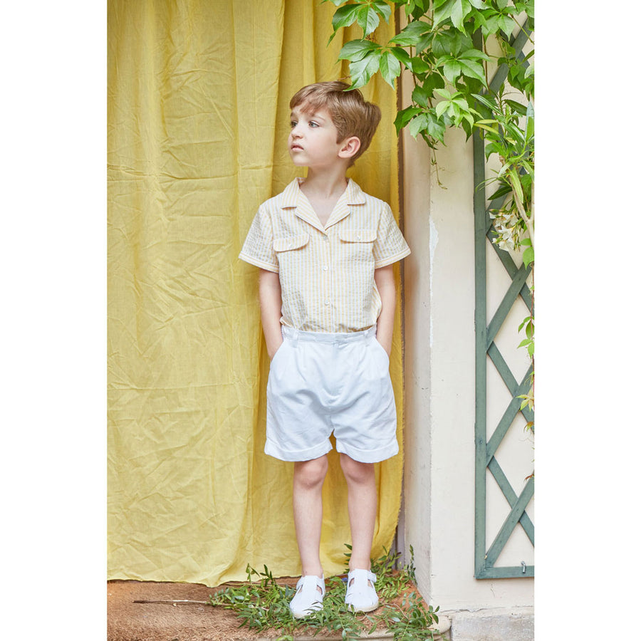 Kidiwi White Cotton Pique Adam Shorts – Ladida