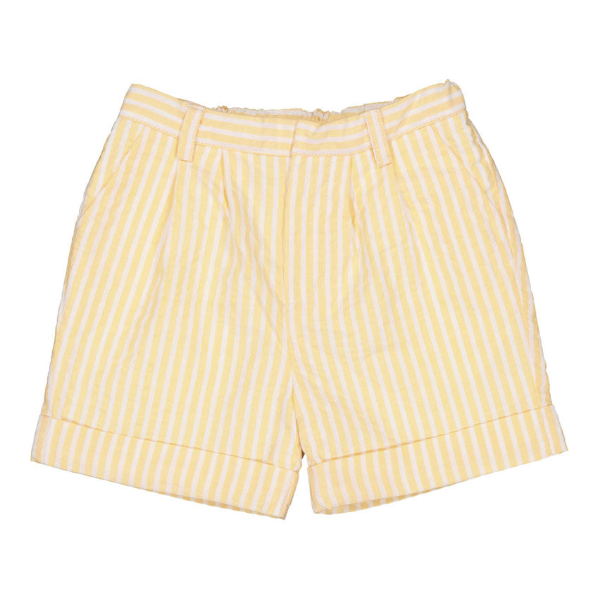 Kidiwi Yellow// White Seersucker Stripes Adam Shorts – Ladida