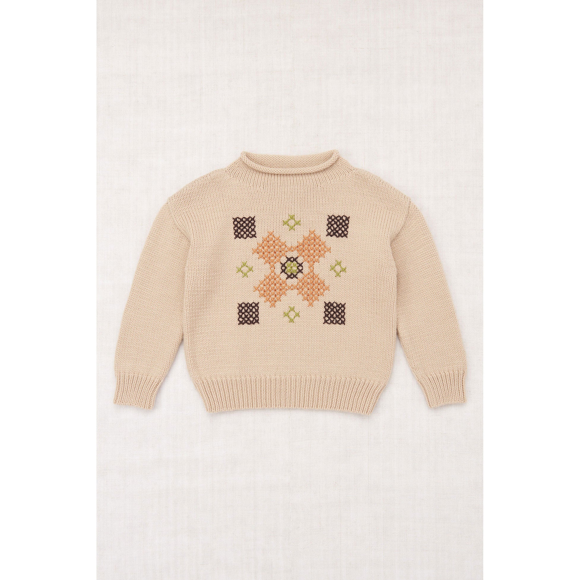 Misha and Puff Patina Cross Stitch Simple Sweater – Ladida