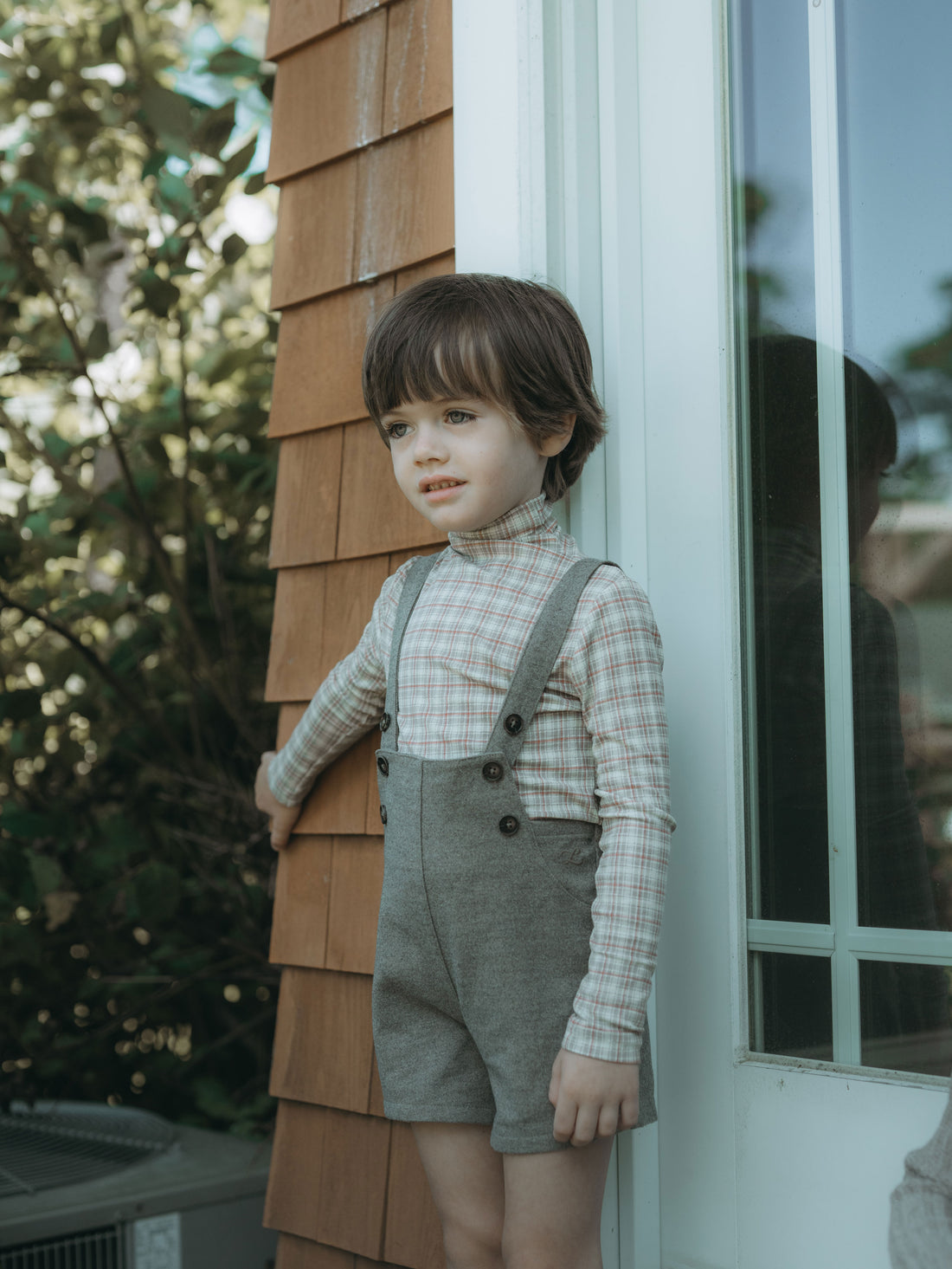 L by Ladida Taupe Wool Short Overalls