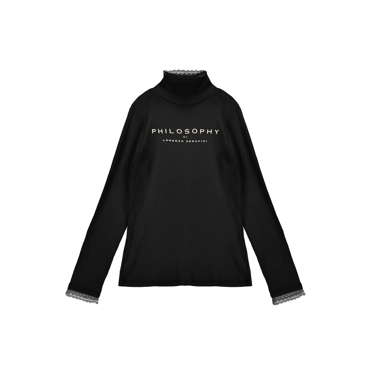 Philosophy Black Turtleneck Rib Tee – Ladida