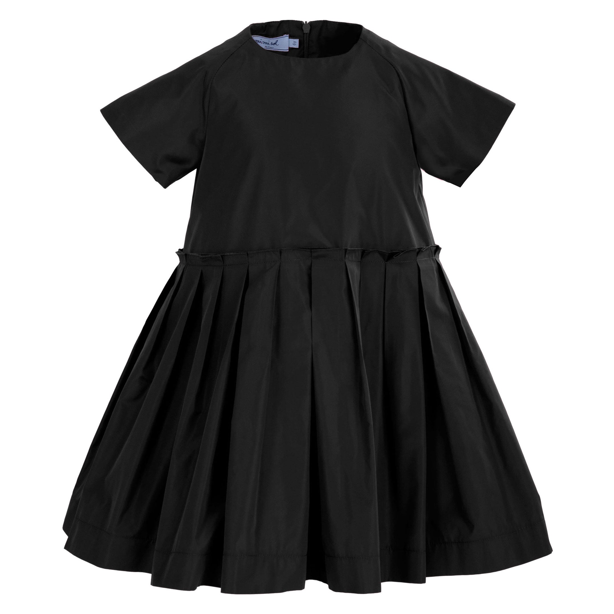Mimisol Black Taffeta Pleated Dress – Ladida