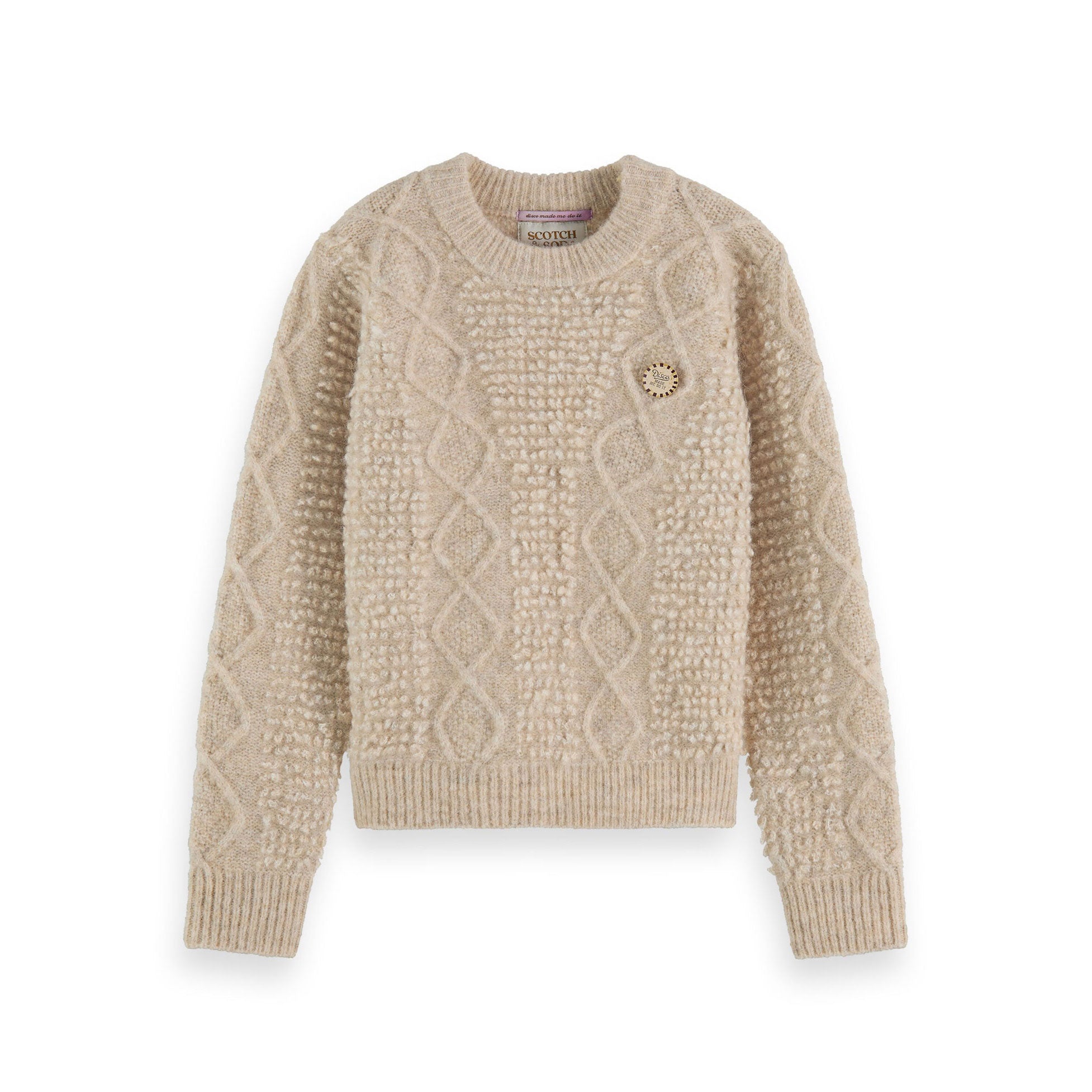 Scotch Shrunk Ecru Melange Cable Knit Pullover – Ladida