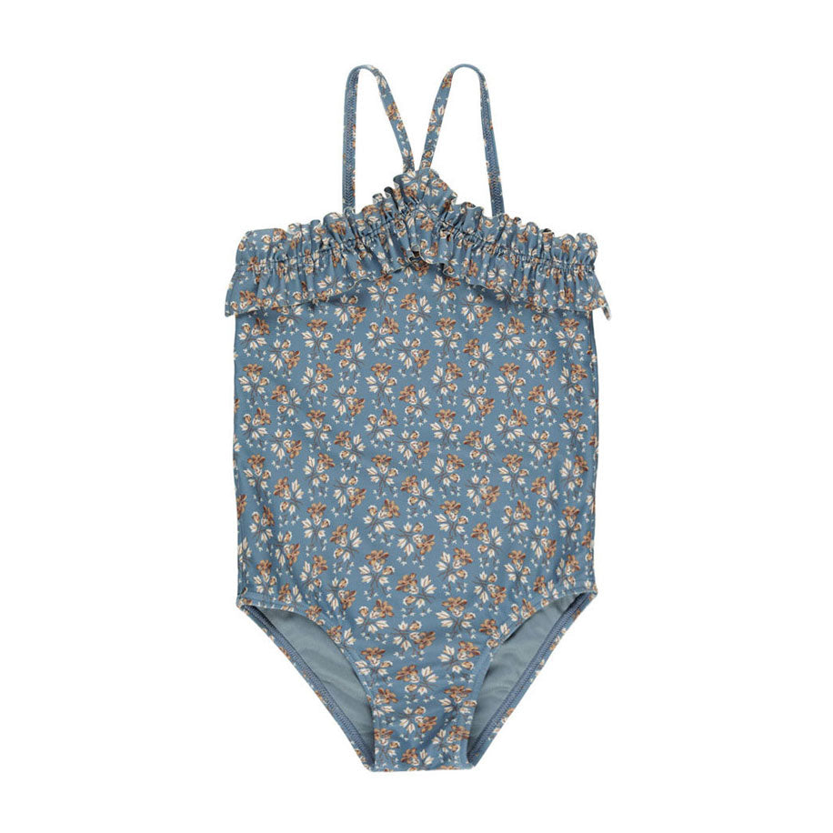 Rylee and Cru Blue Floral Rouched One-Piece – Ladida