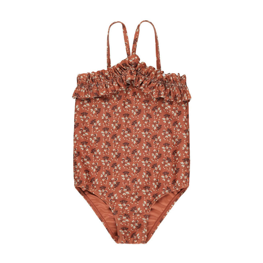 Rylee and Cru Red Floral Rouched One-Piece – Ladida