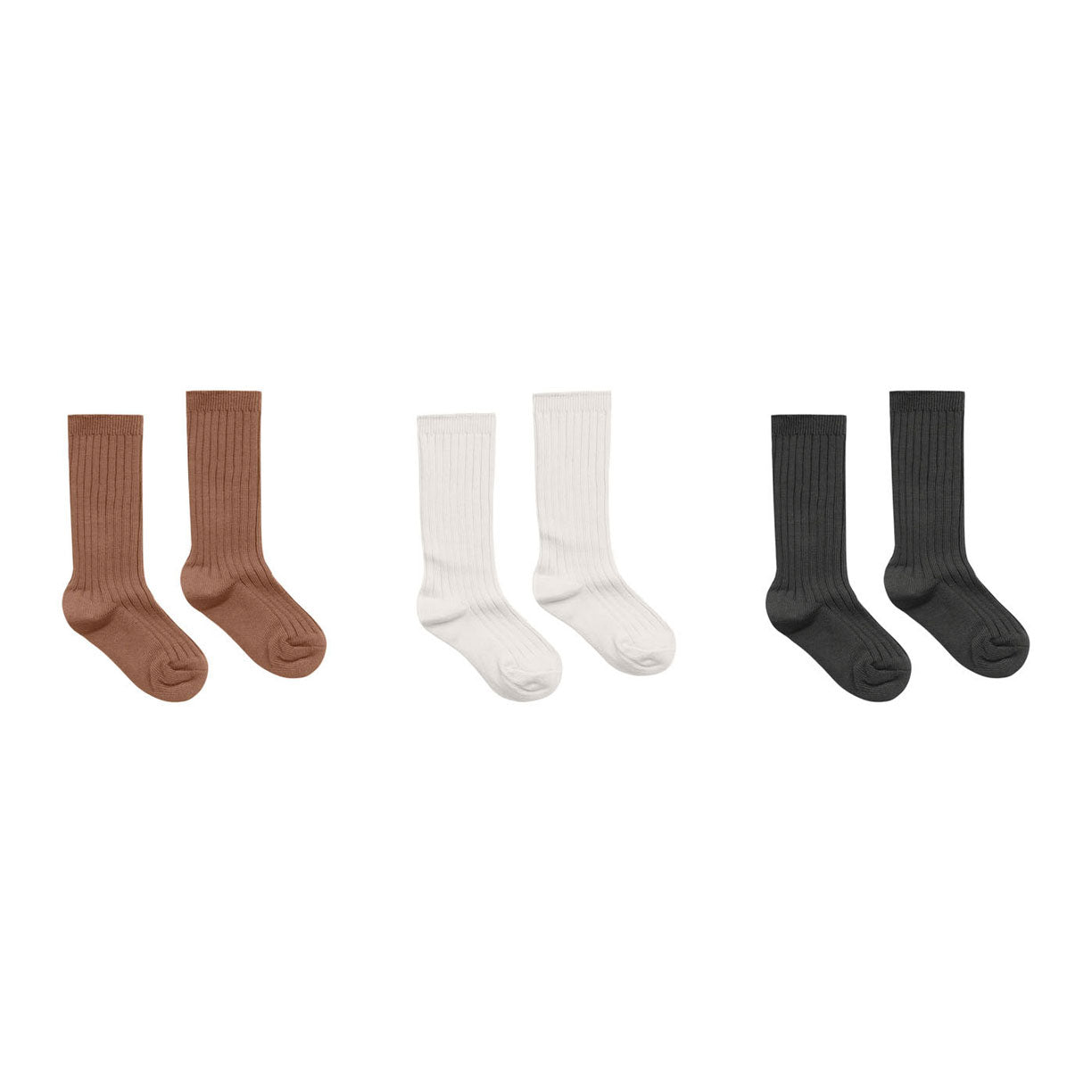 Rylee and Cru Cedar / Ivory / Black Ribbed Socks – Ladida