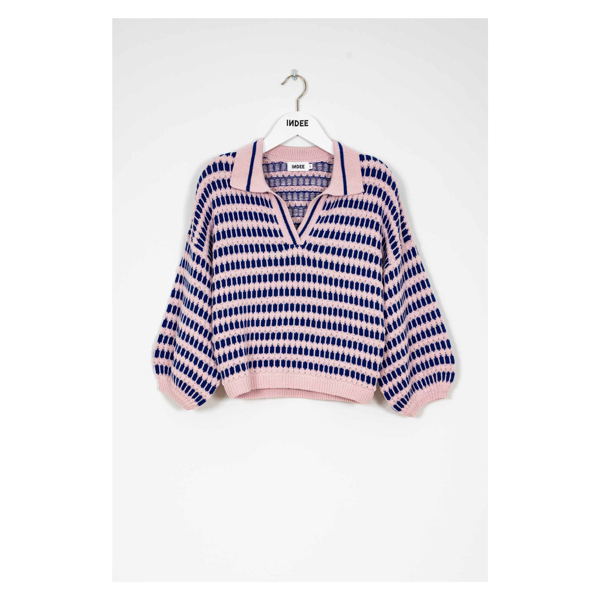 Indee Pink Bicolor Polo Pullover – Ladida