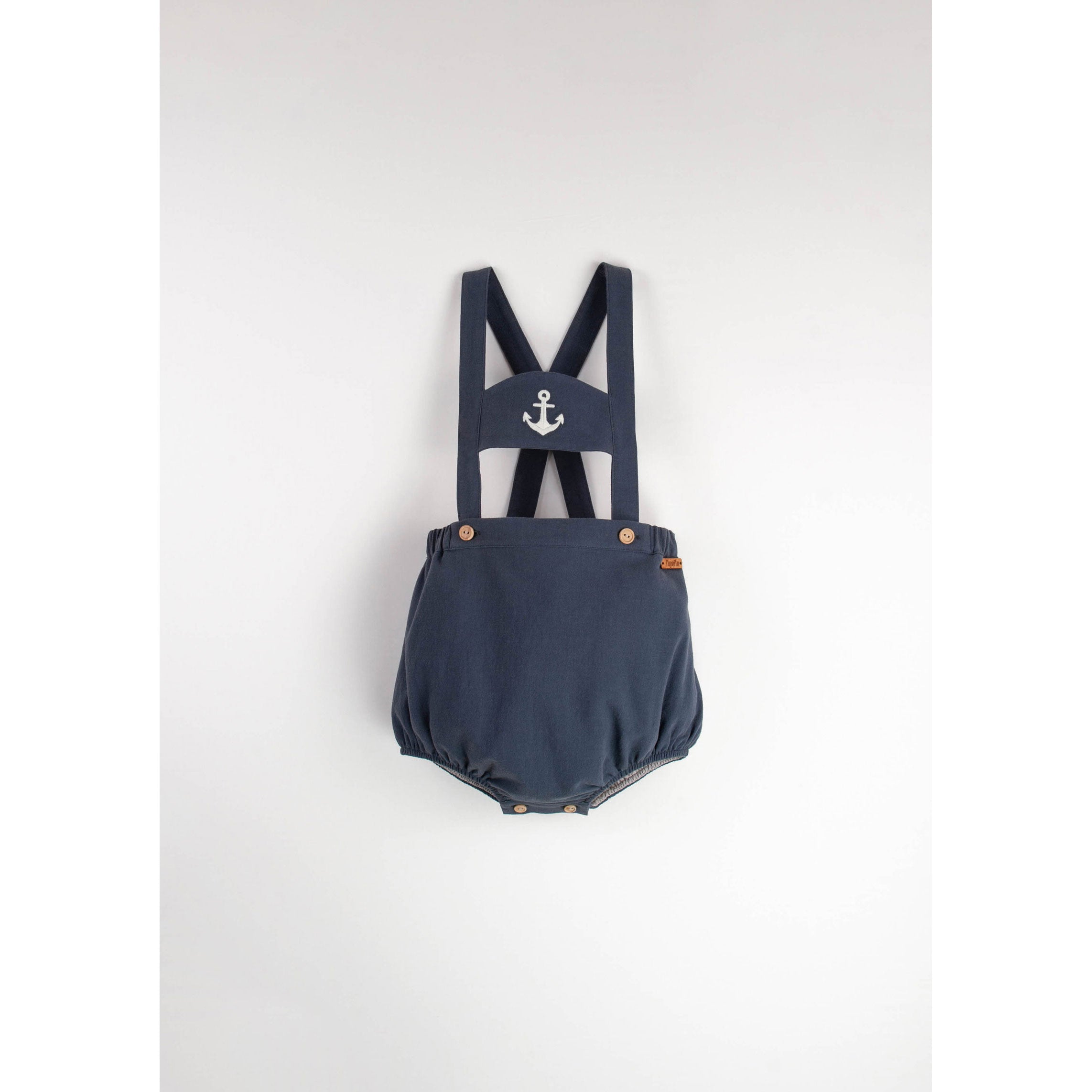 Popelin Navy Blue Anchor Strap Dungarees – Ladida