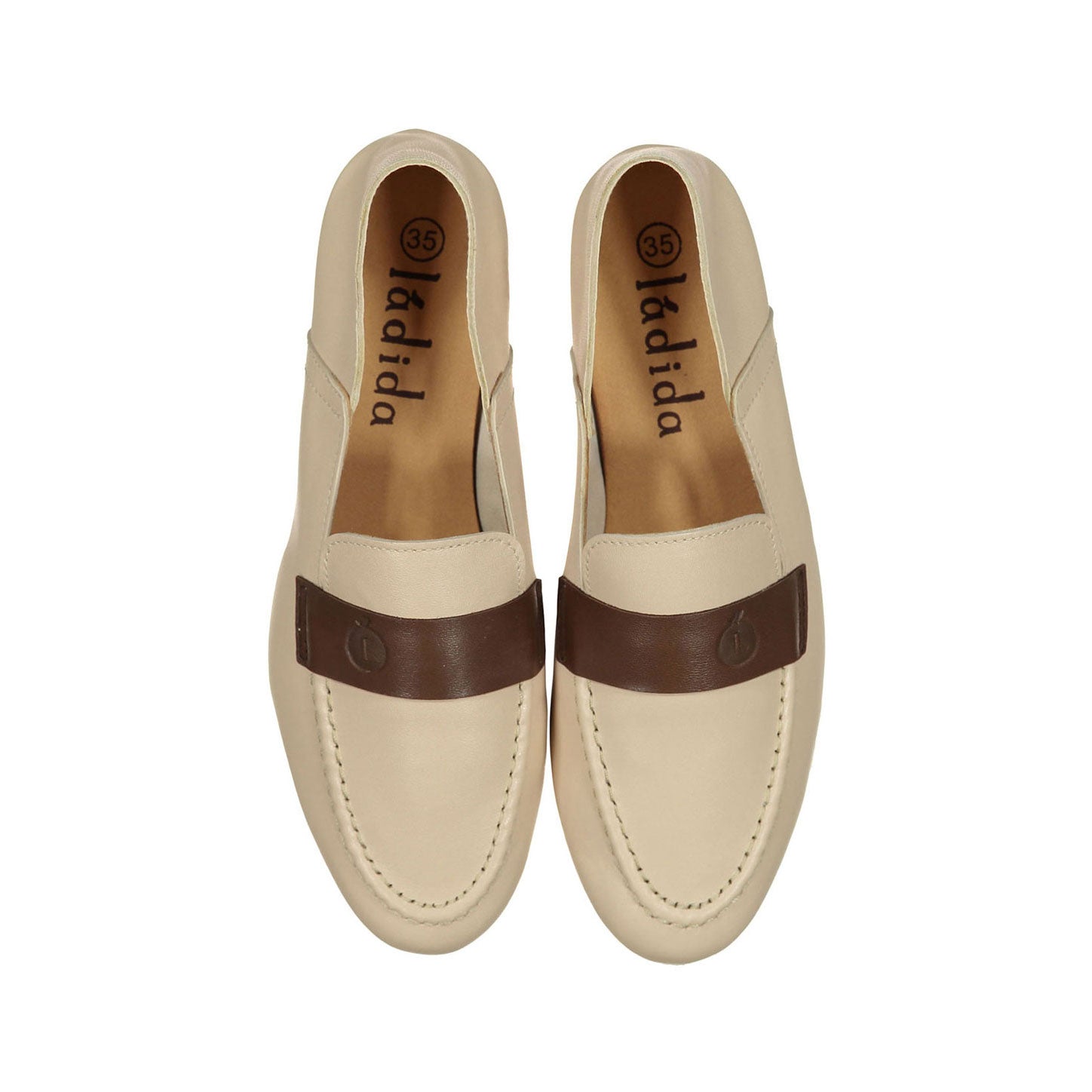 LADIDA Beige Leather Loafers