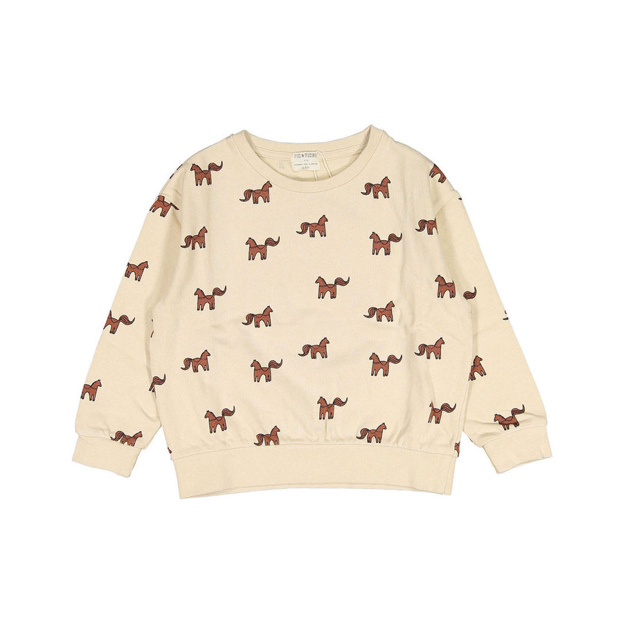 Fin and Vince Terry Sweater - Pony Print – Ladida
