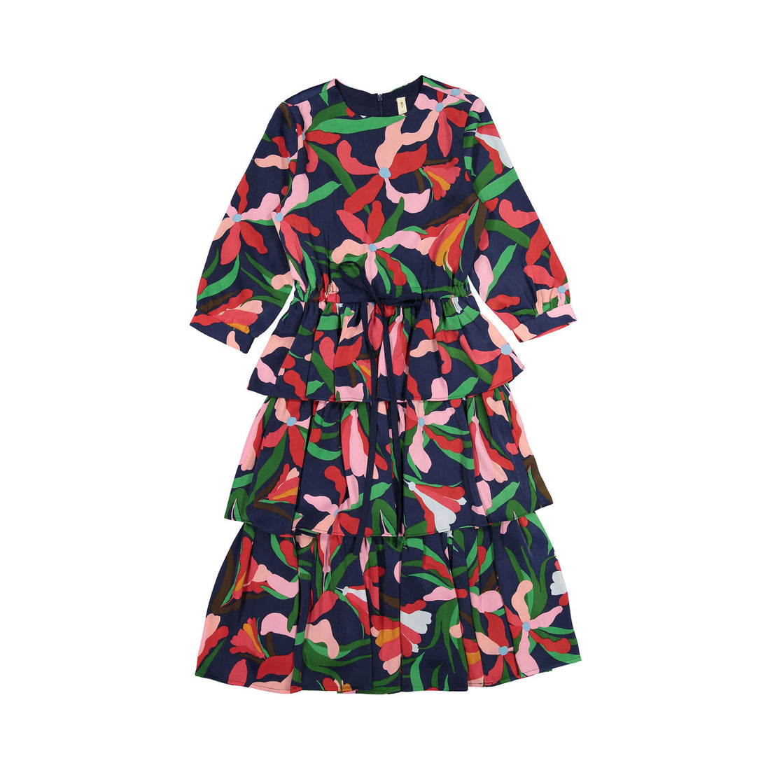 Ava and Lu Navy Modern Floral Layered Dress – Ladida