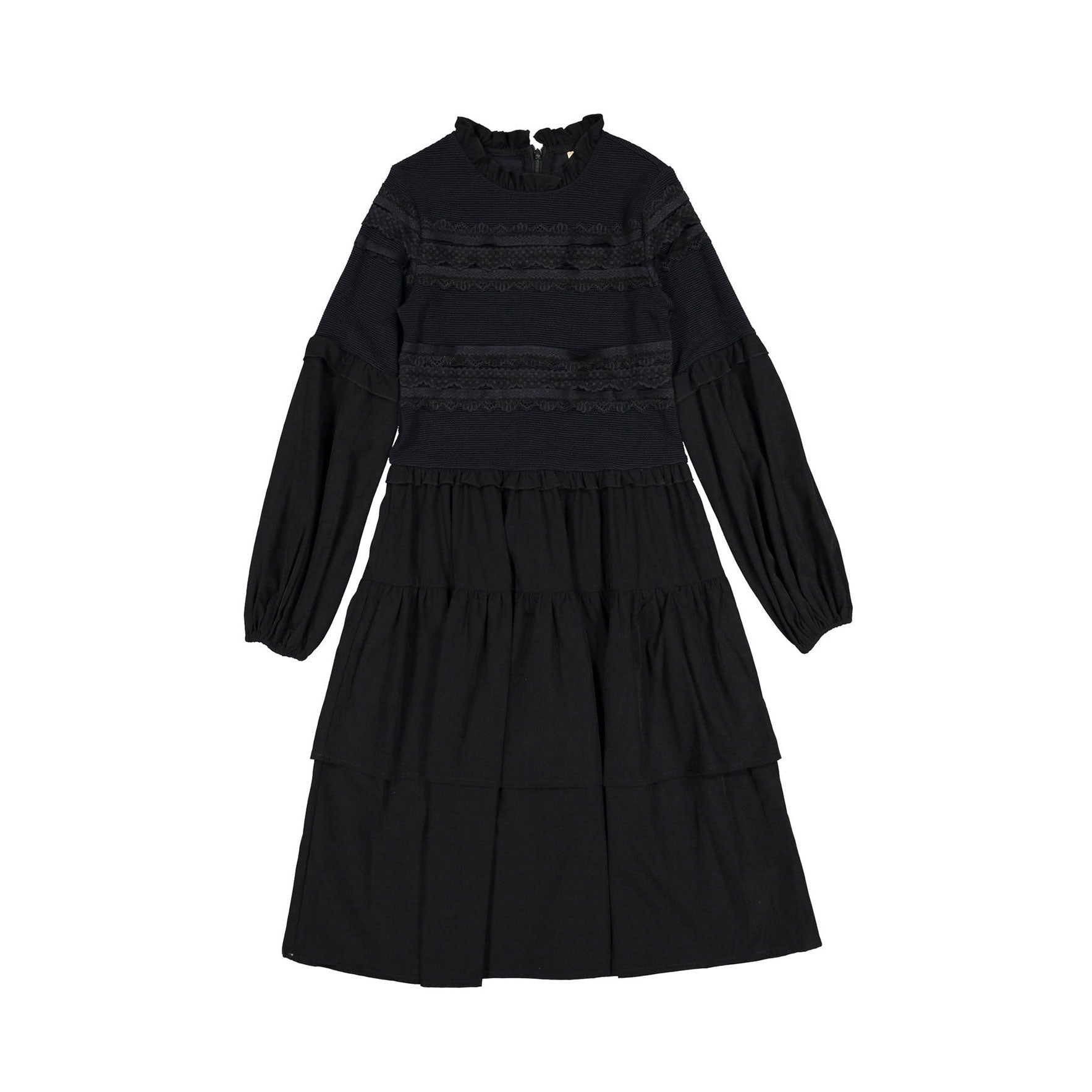 Ava and Lu Black Stretch Lace Detail Dress – Ladida