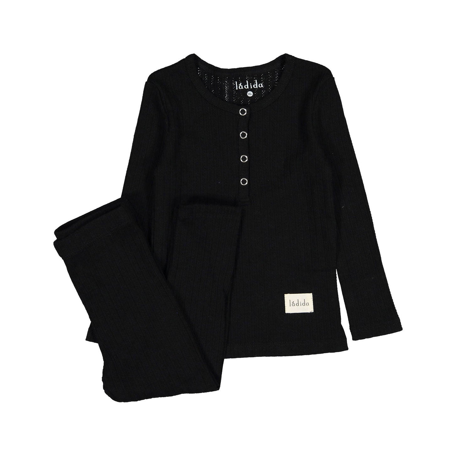 Ladida Layette Black Pointelle Pajamas