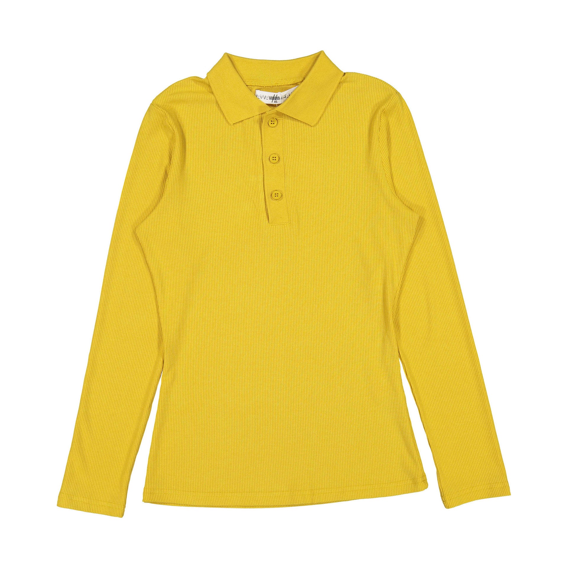 Ava Jeans Yellow Thin Rib Knit Polo – Ladida
