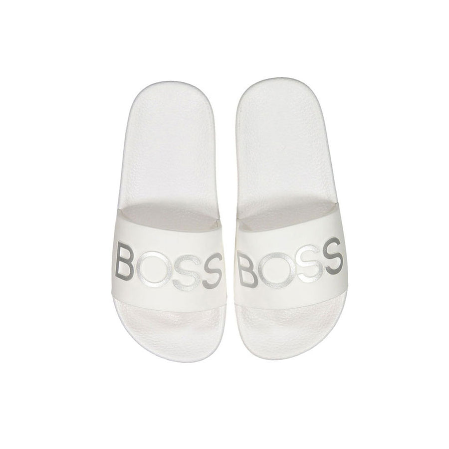 Hugo Boss White Mini Me Slides – Ladida
