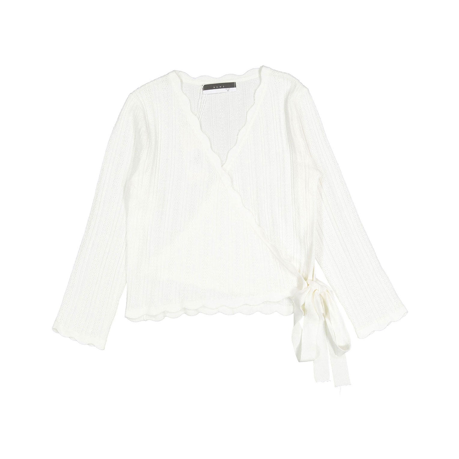 ROWE White Pointelle Wrap Sweater – Ladida