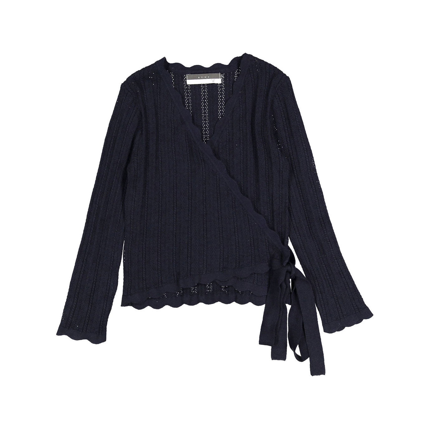ROWE Navy Pointelle Wrap Sweater – Ladida