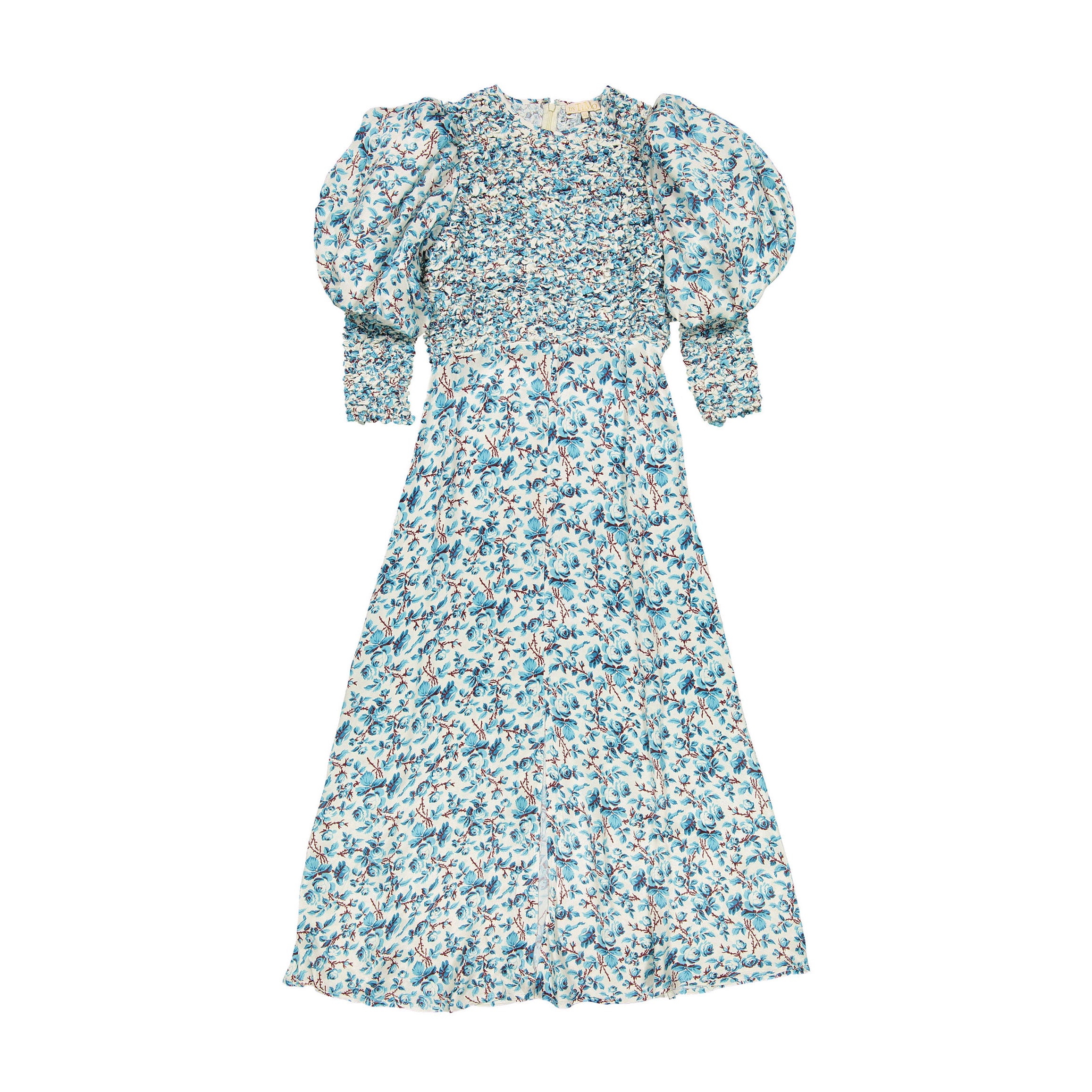 by Timo Blue Rose Crepe Satin Midi Dress – Ladida