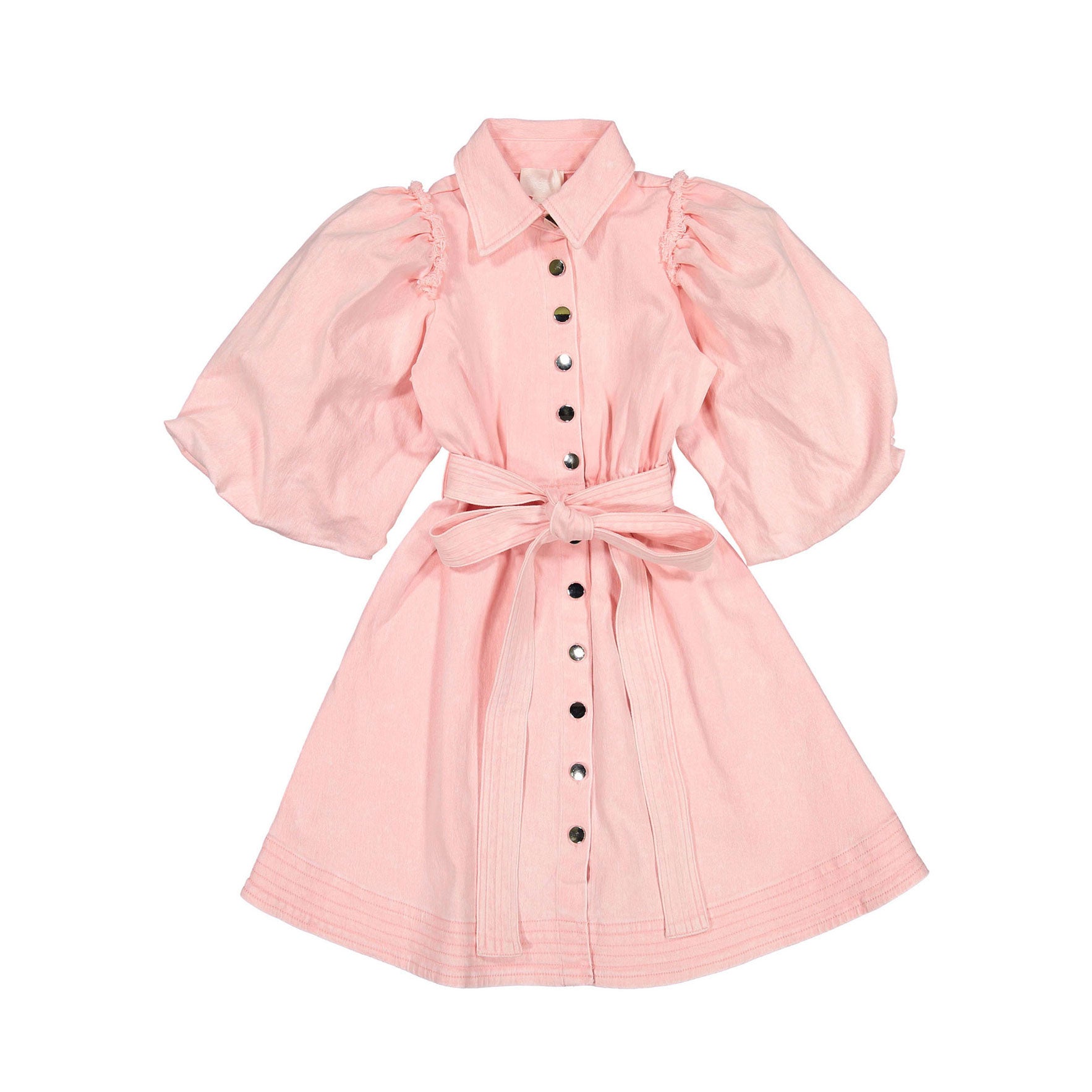 Steph Pink Denim Button Dress – Ladida