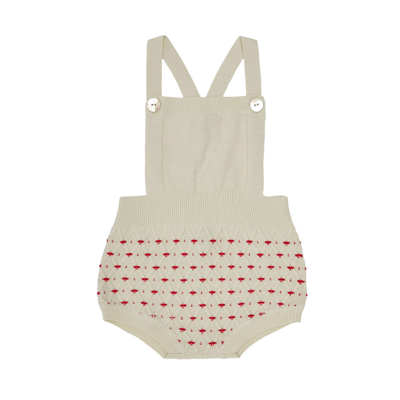 FUB Ecru/Bright Red Baby Overall Bloomers – Ladida