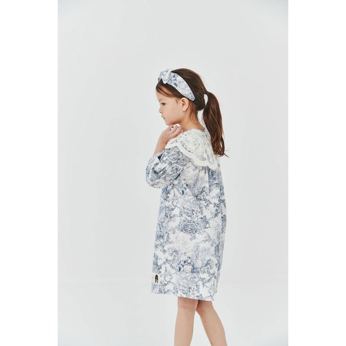 Petite Hailey French Blue Lace Collar Dress – Ladida
