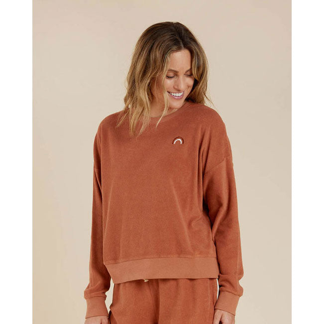 Rylee and Cru Terry Women Crewneck || Terracotta – Ladida