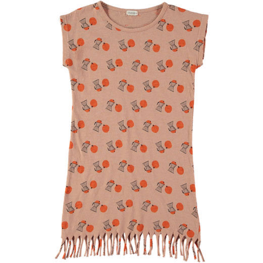 Picnik Peach Orange Pitcher Fringe Dress – Ladida