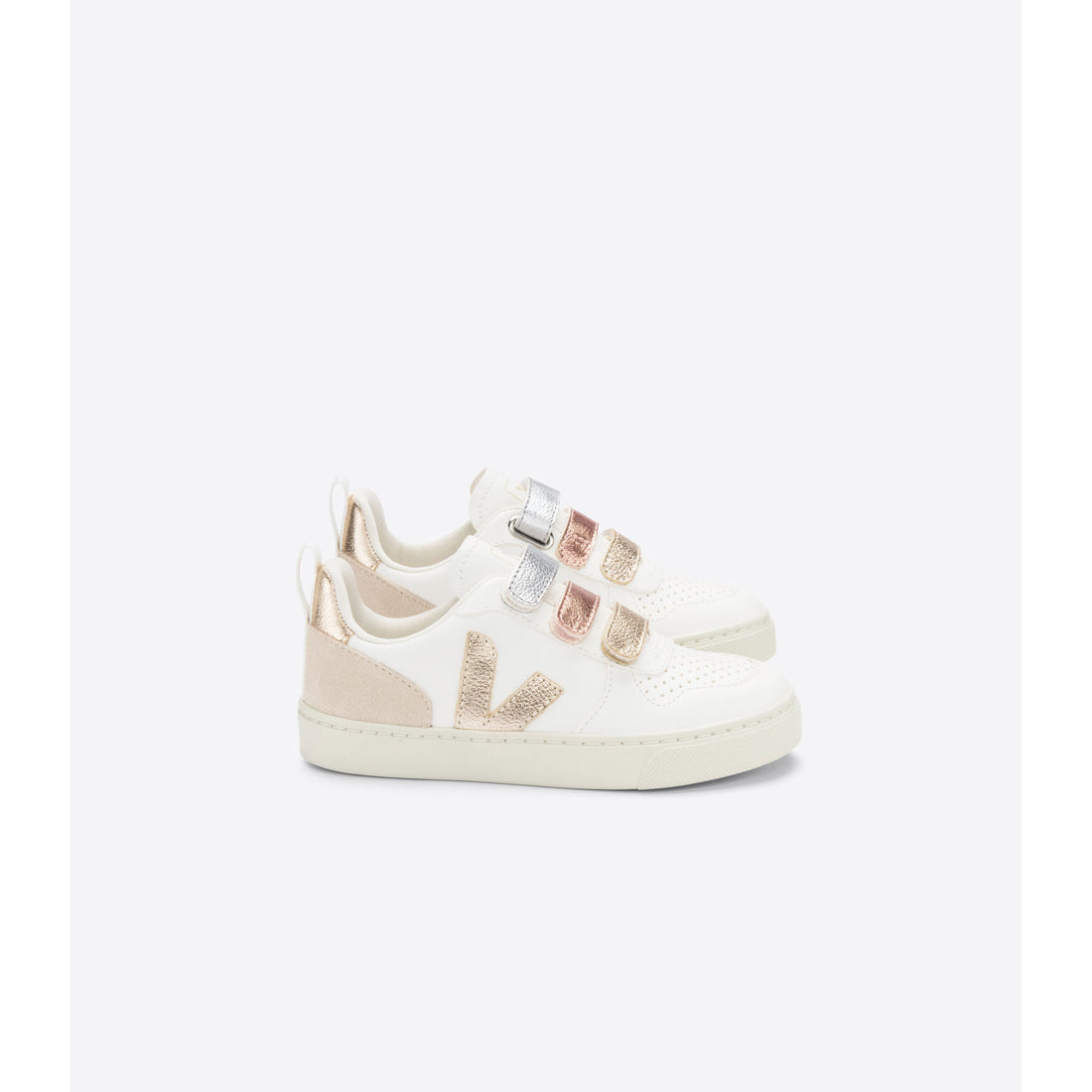 Veja Multico Extra White Shiny Small V10 Velcro Sneakers – Ladida