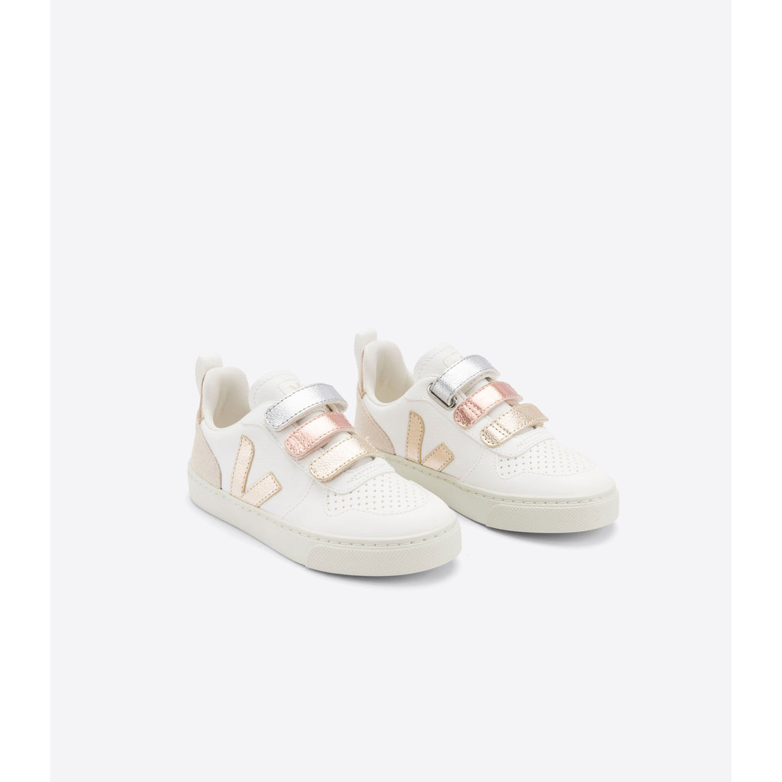 Veja Multico Extra White Shiny Small V10 Velcro Sneakers – Ladida