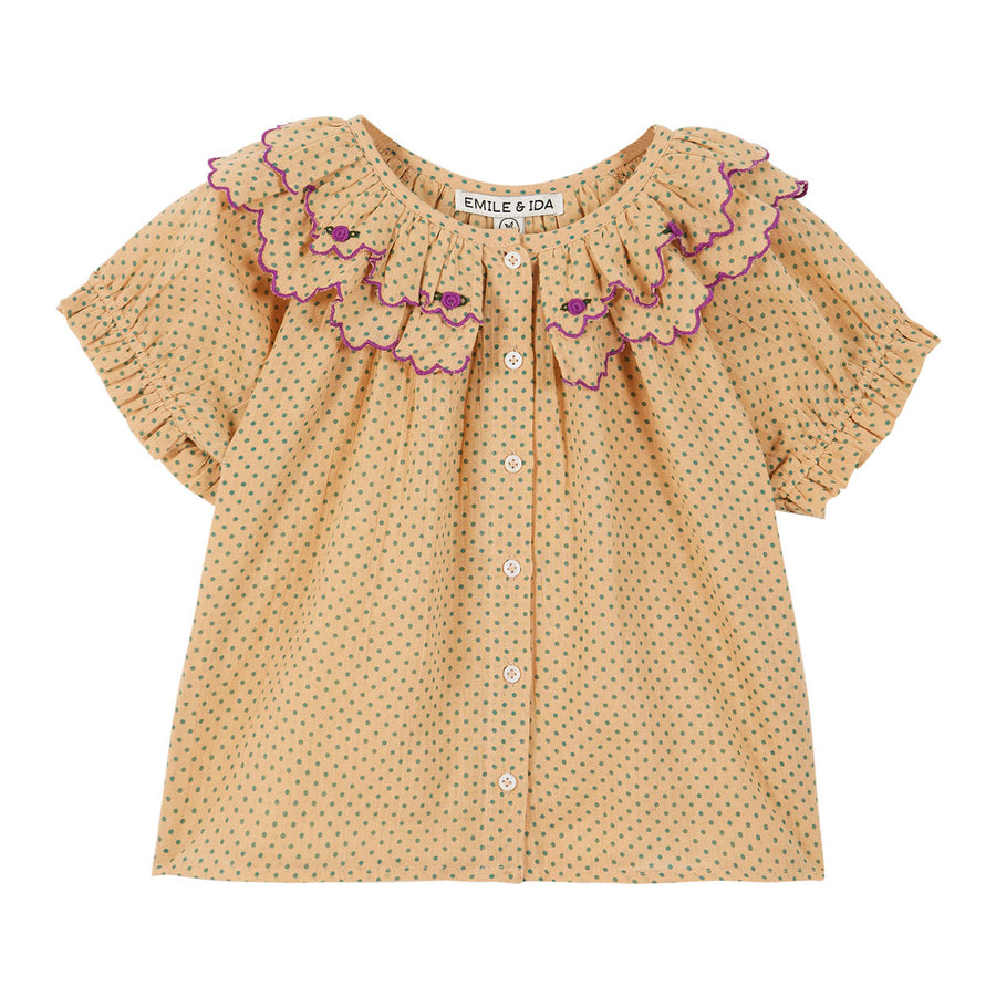 Emile et Ida Green Dot Collar Blouse – Ladida