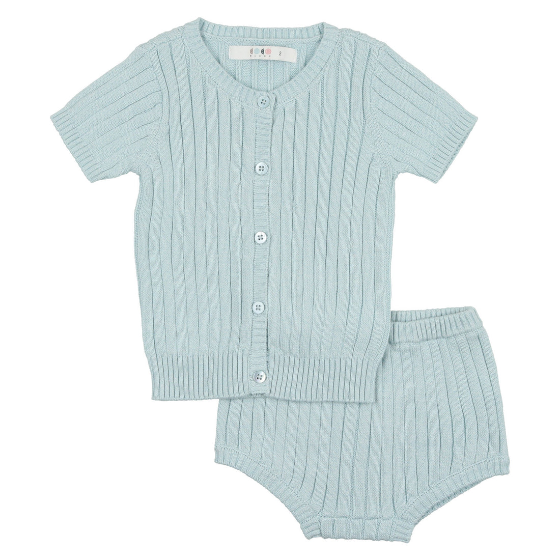 Coco Blanc Pale Blue Ribbed Cardigan Set – Ladida