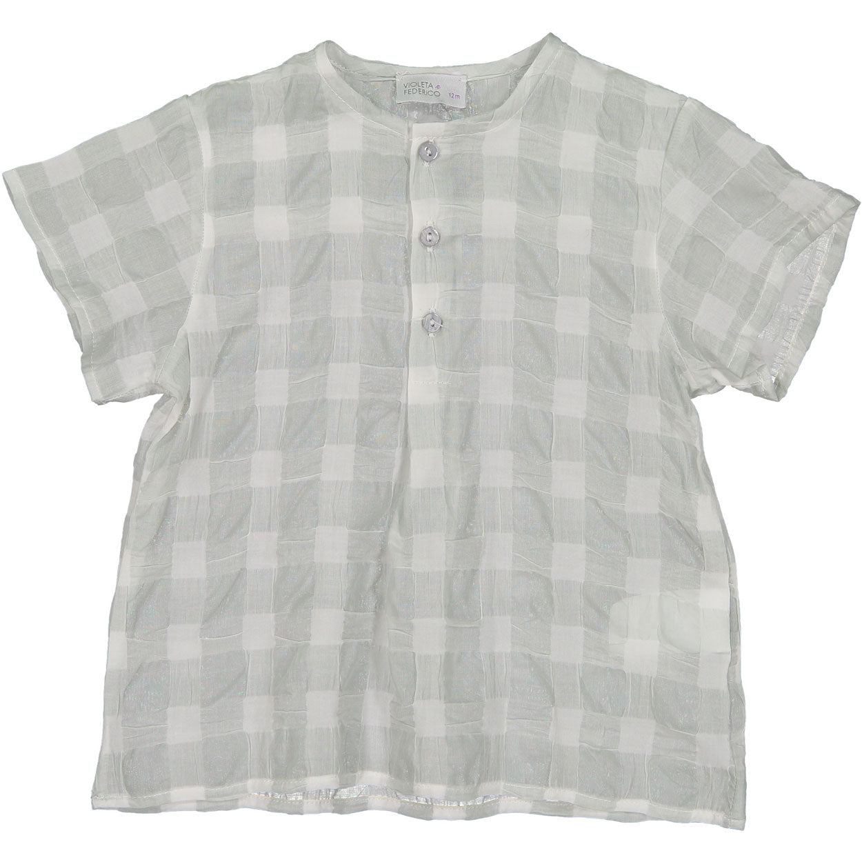 Violeta Grey Wrinkled Check Shirt – Ladida